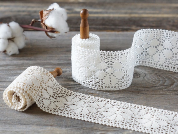 Cotton Lace Trim by the Yard 2.56 6.5cm for | Etsy
