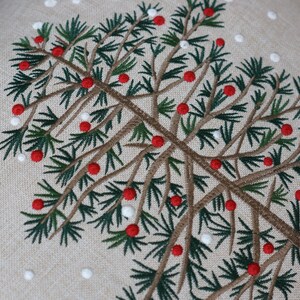 Pine Tree Christmas Pillow Covers, New Year Snowflakes Embroidered ...