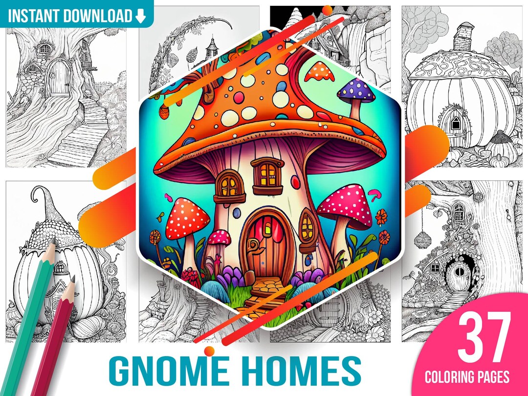 Gnomes Sweet Homes Coloring Pages Fairy Coloring Page 37 Printable ...