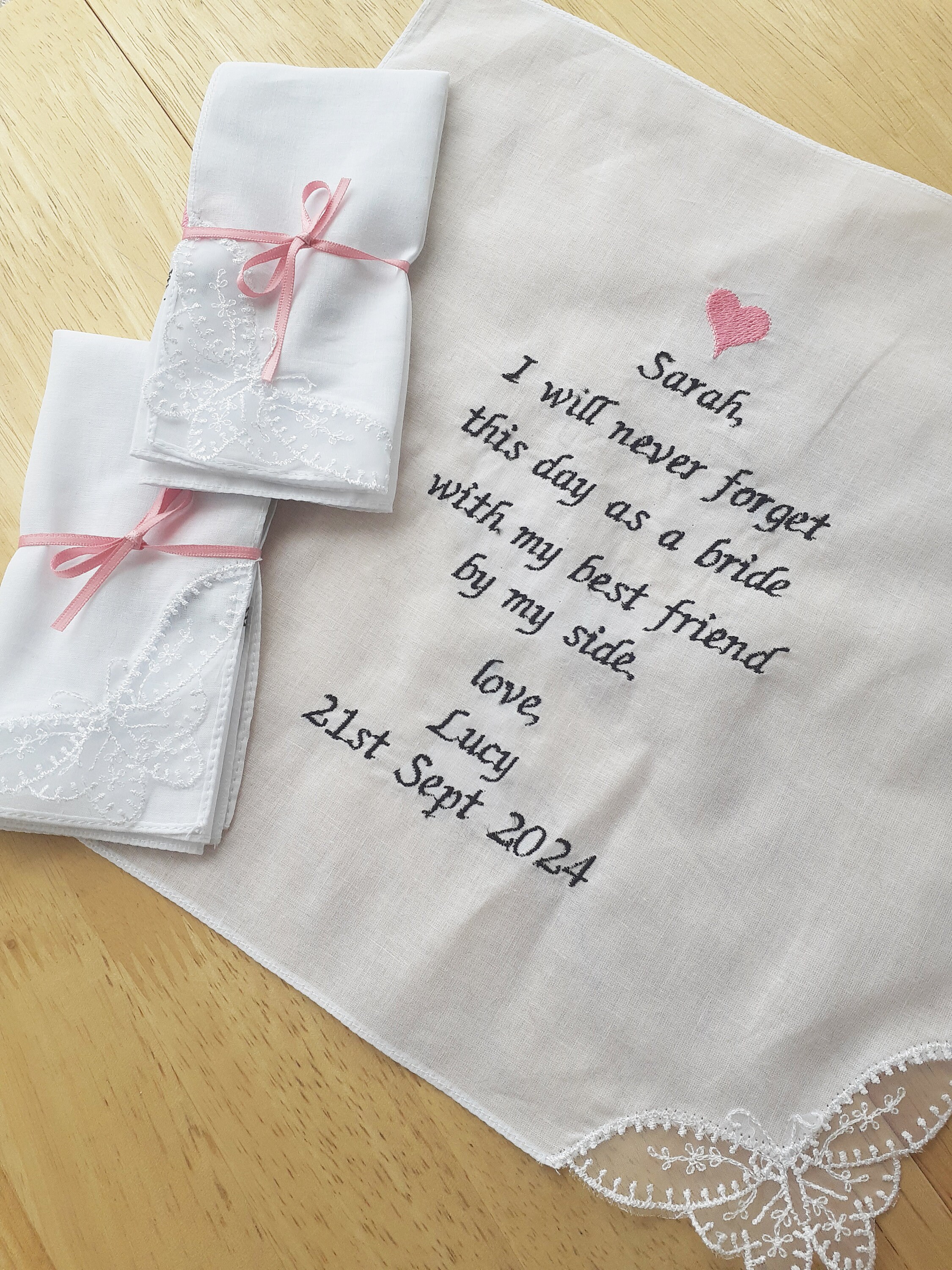 Mother of the Bride Embroidered Handkerchief - Etsy