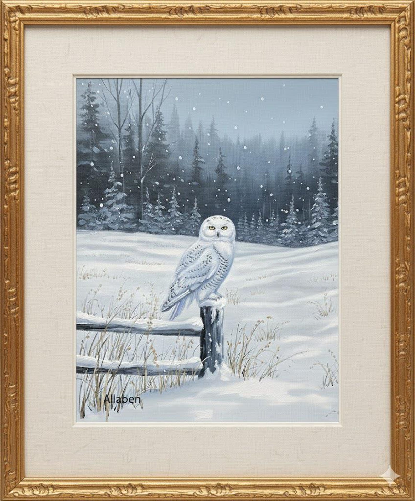 Wildlife Snowy Owl in A Winter Landscape Digital - Etsy