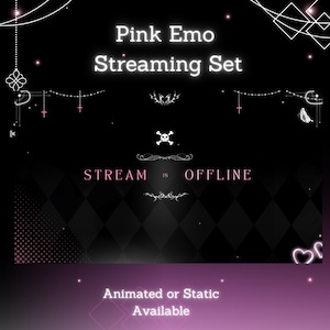 Pink Emo Twitch Streamer Screens + Overlay Kawaii Goth Streamer Pack - Etsy