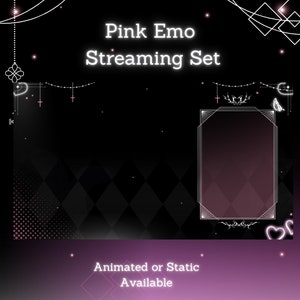 Pink Emo Twitch Streamer Screens + Overlay Kawaii Goth Streamer Pack - Etsy