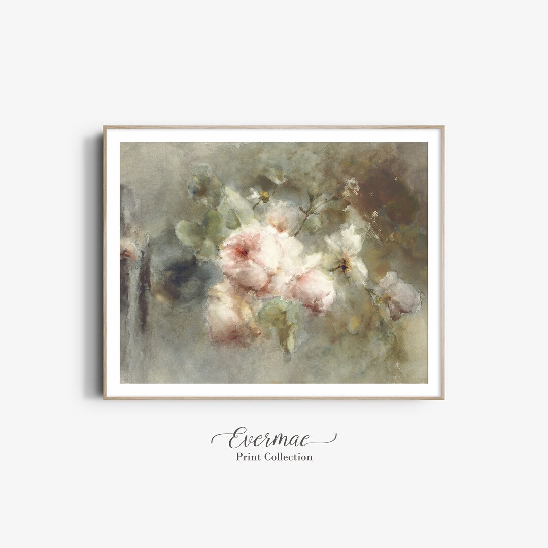 Vintage Blush Rose Wall Art | DIGITAL DOWNLOAD | Floral Rose - Etsy