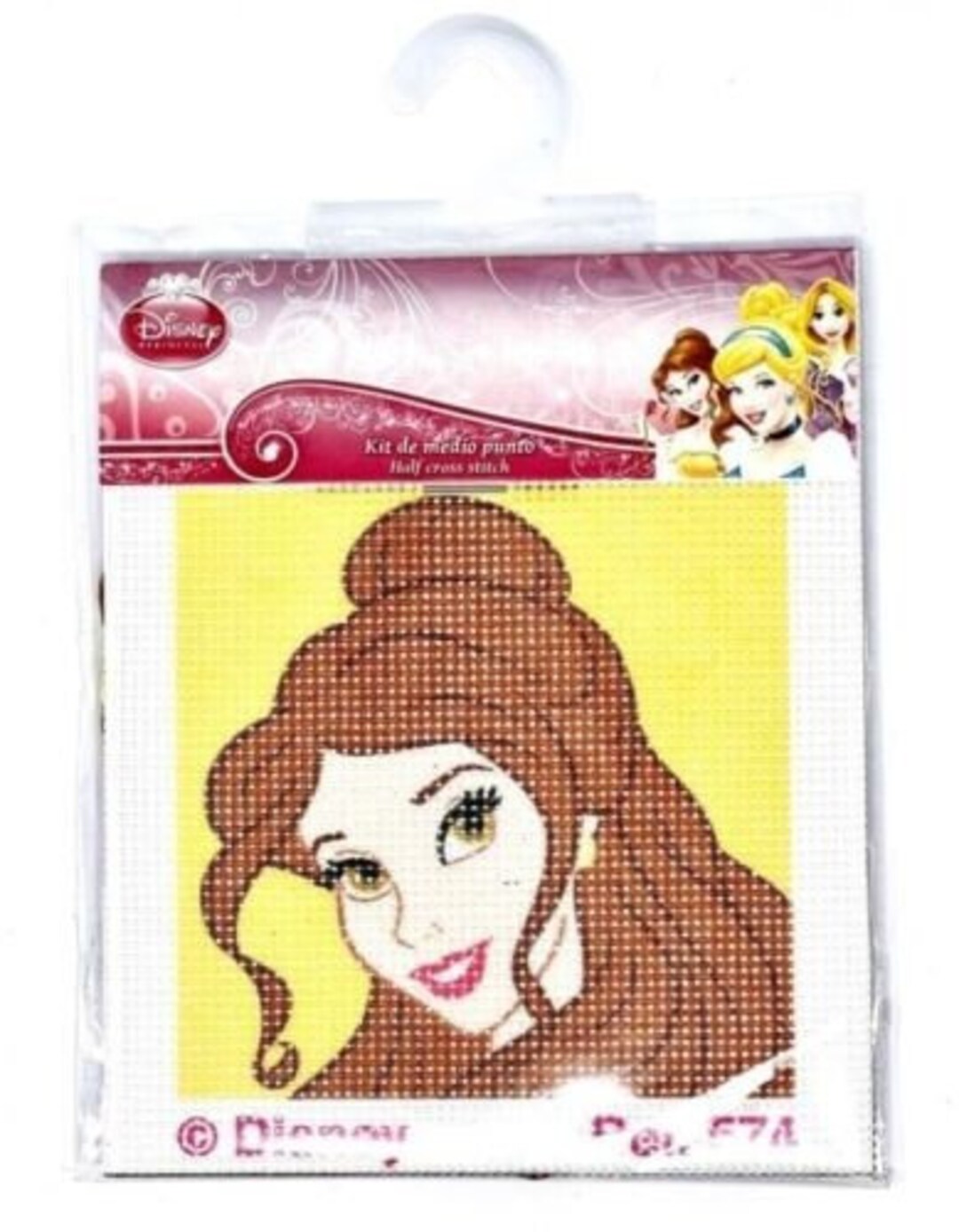 Disney Half Cross Stitch Kit Belle Zweigart Fabric, Sewing, Crafting ...