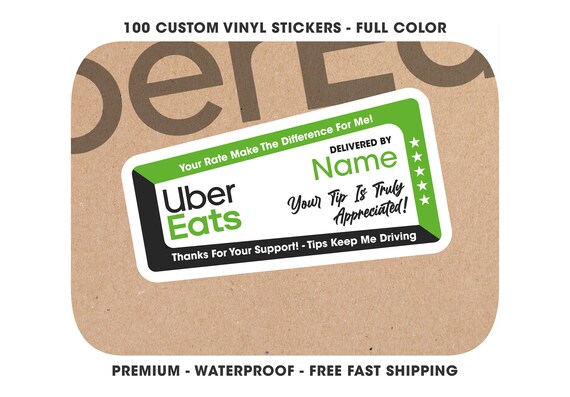 100 Custom NAME Uber Eats Stickers Cultivez votre pourboire | Etsy