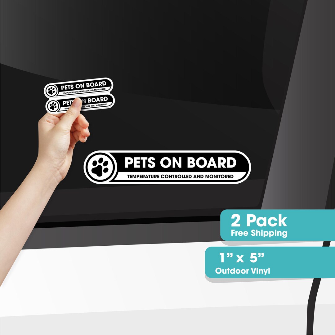 Pets on Board Sticker - Pet on Board Safety - Pet in Car - Bumper ...