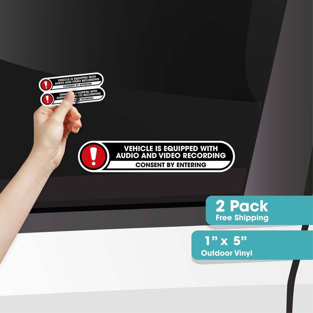 Vehicle is Equipped With Audio and Video Recording Stickers | Vinyl ...