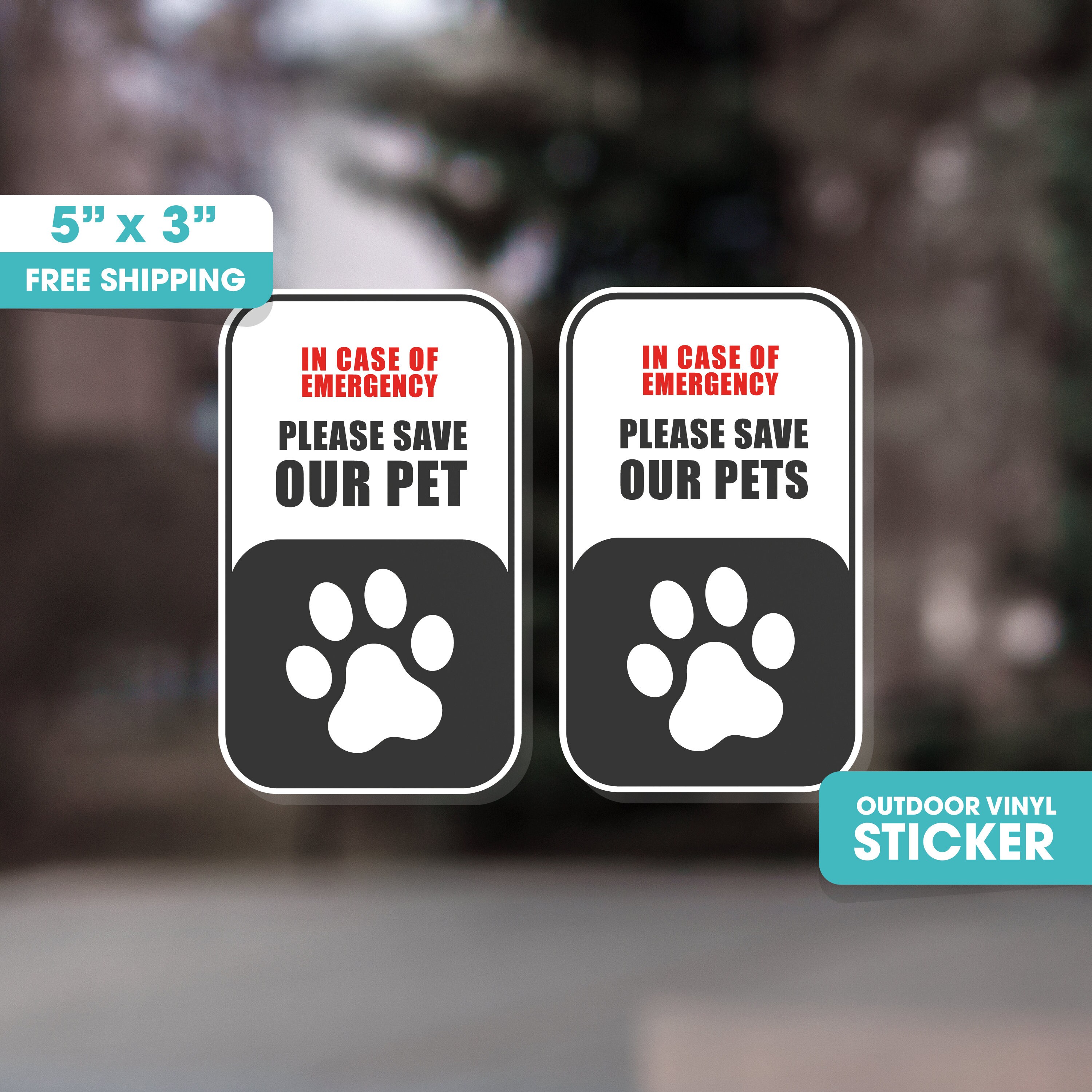 Pet Emergency Sticker Save Our Pets Window and Door Sticker - Etsy