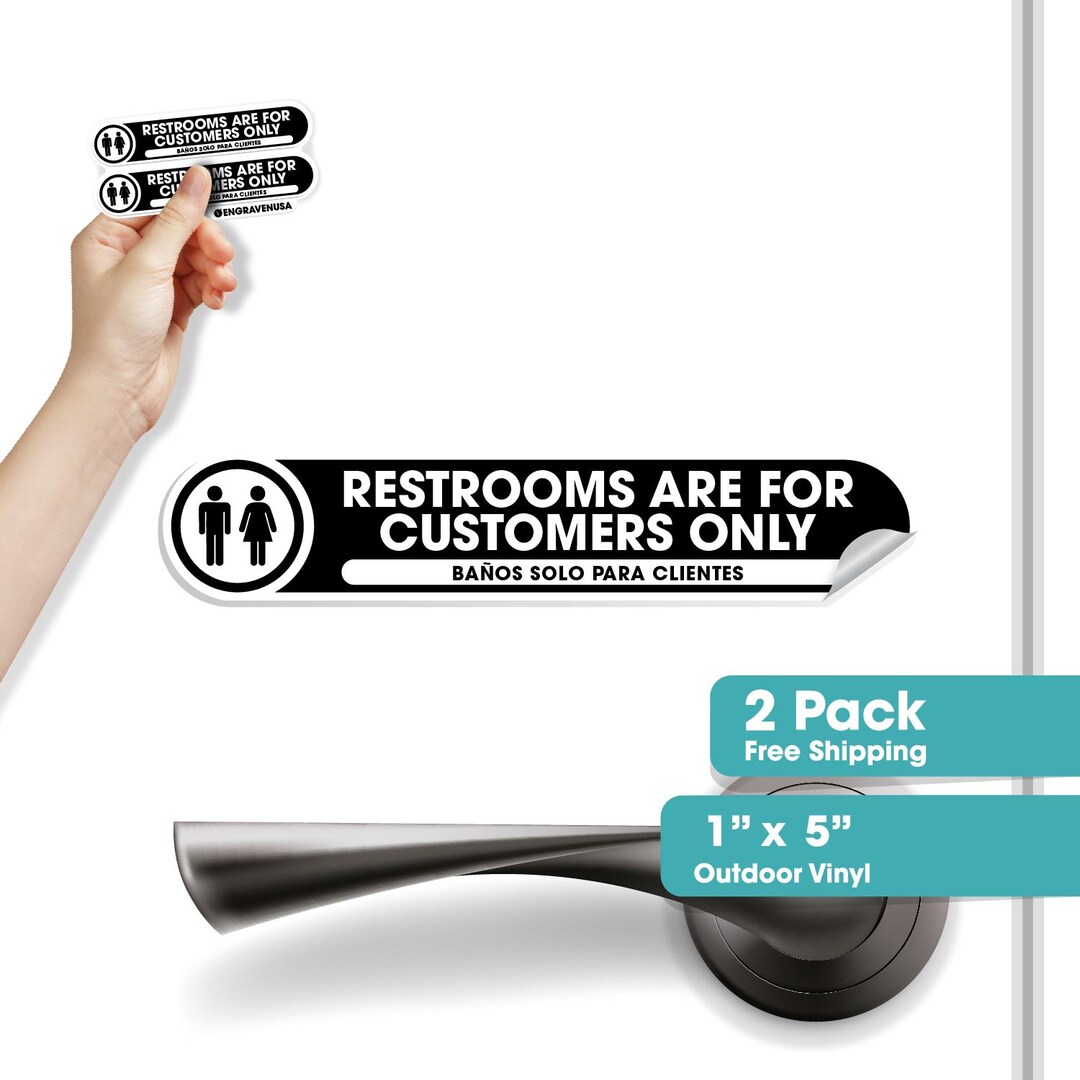 Restrooms Are for Customers Only Sticker | Restrooms for Customers Only ...