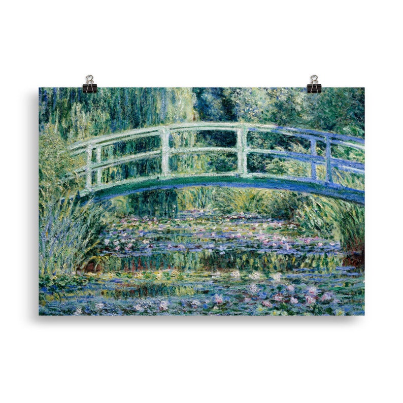 Claude Monet Water Lilies and Japanese Bridge. Fine Art Print, Wall Art ...