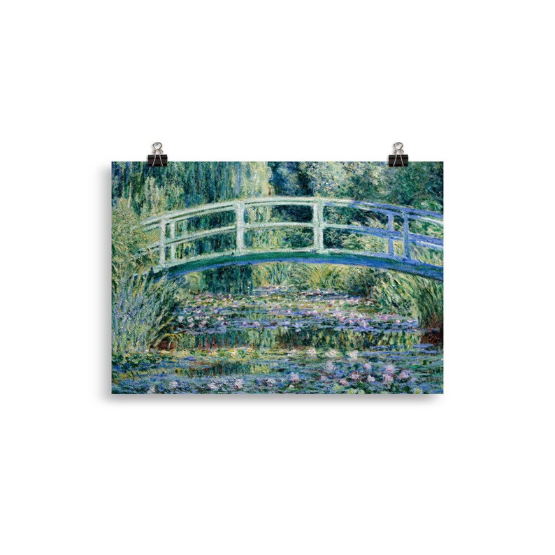 Claude Monet Water Lilies and Japanese Bridge. Fine Art Print, Wall Art ...
