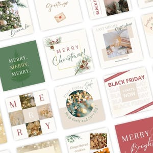 Christmas Instagram Post Templates: Holiday Social Media Kit (canva) - Etsy