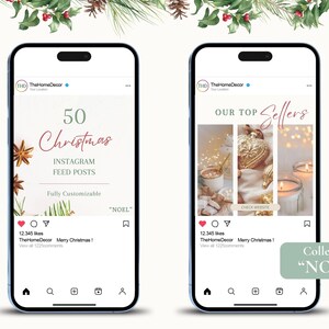 Christmas Instagram Post Templates: Holiday Social Media Kit (canva) - Etsy