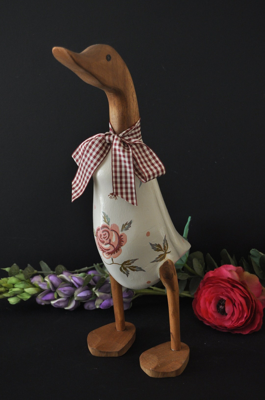 Emma Bridgewater Inspired Wooden Duck in Rose & Bee Design - Etsy
