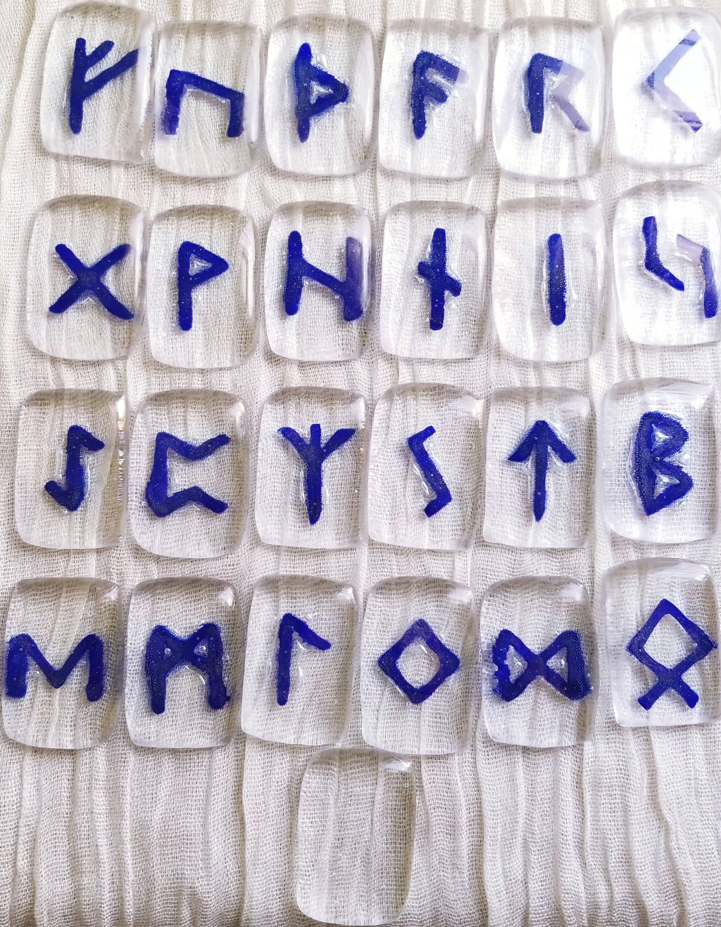 Ice Runes Fused Iridescent Glass Rune Set Hand Painted - Etsy