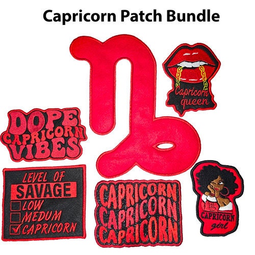 Capricorn Patches Various Sizes 4-9.5 Inches Capricorn Zodiac ...