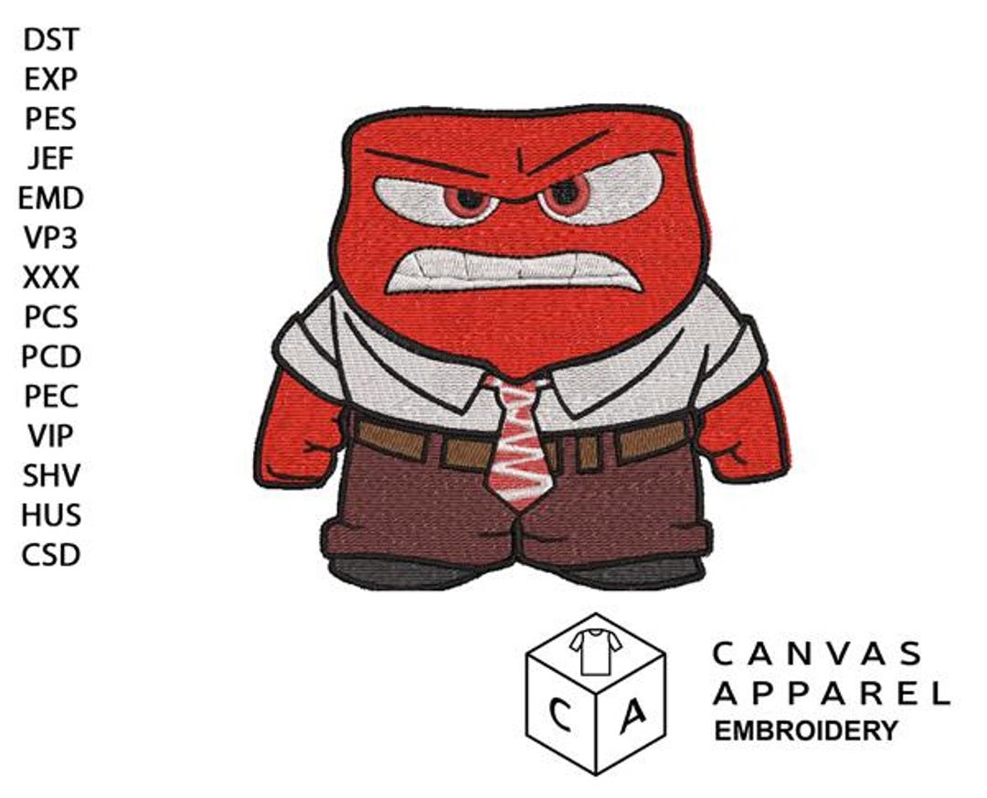 Anger Embroidery Designs, Inside Out Emotions Embroidery Design ...