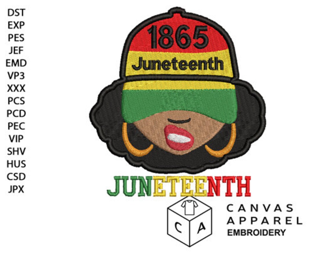 Juneteenth Embroidery Design Digital File, Multisize, Vibrant Cultural ...