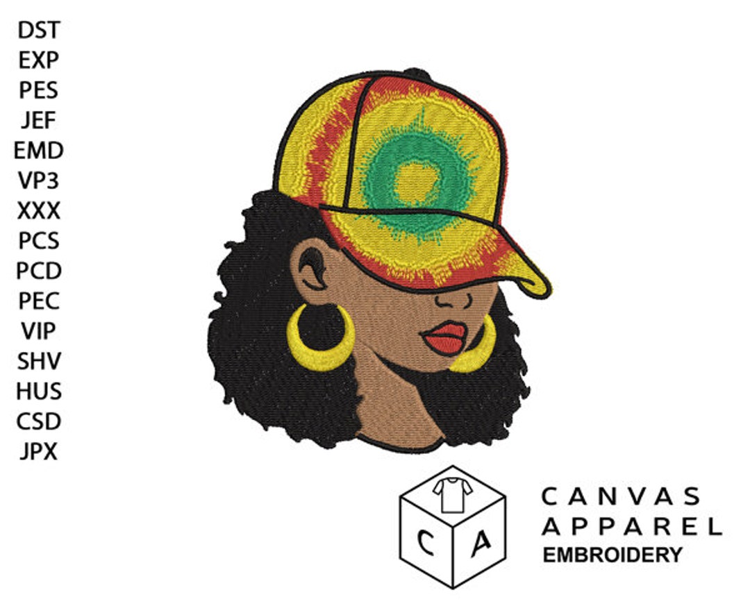 Juneteenth Celebration Embroidery Design Afrocentric Woman With Tie-dye ...