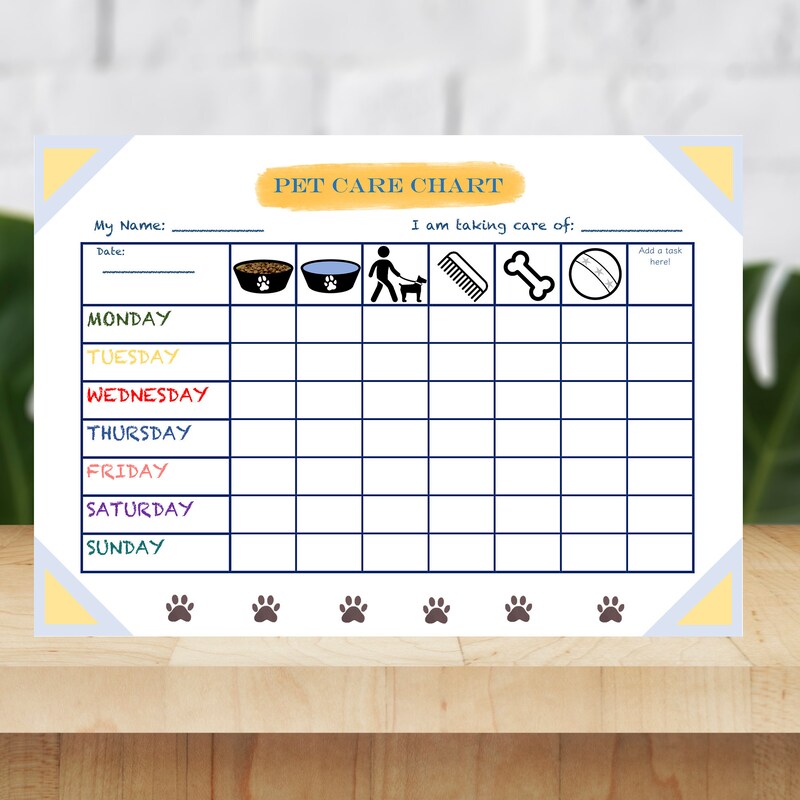 Printable Chore Chart - Etsy