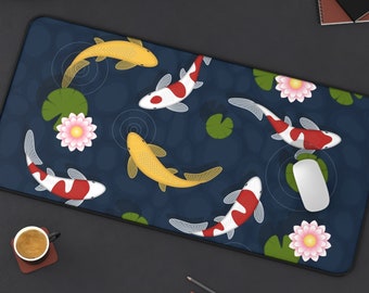 Japanese Desk Mat Koi Fish Mousepad - Etsy