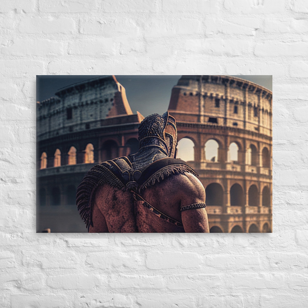 Gladiator Canvas With Colosseum Background - Etsy