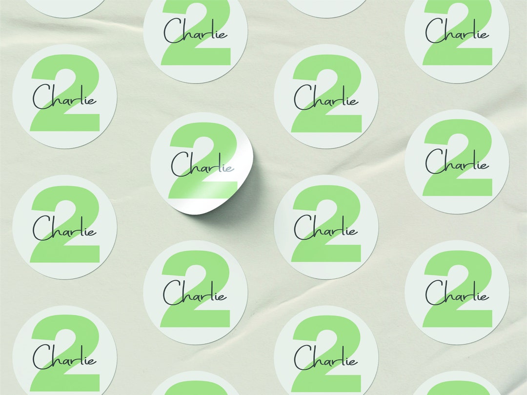 Personalised Name & Age Sticker, Birthday Sticker, Party Favour, Label ...