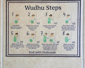 Wudhu Ablution Stickers, Wudu Bathroom Label, How to Perform Wudhu ...