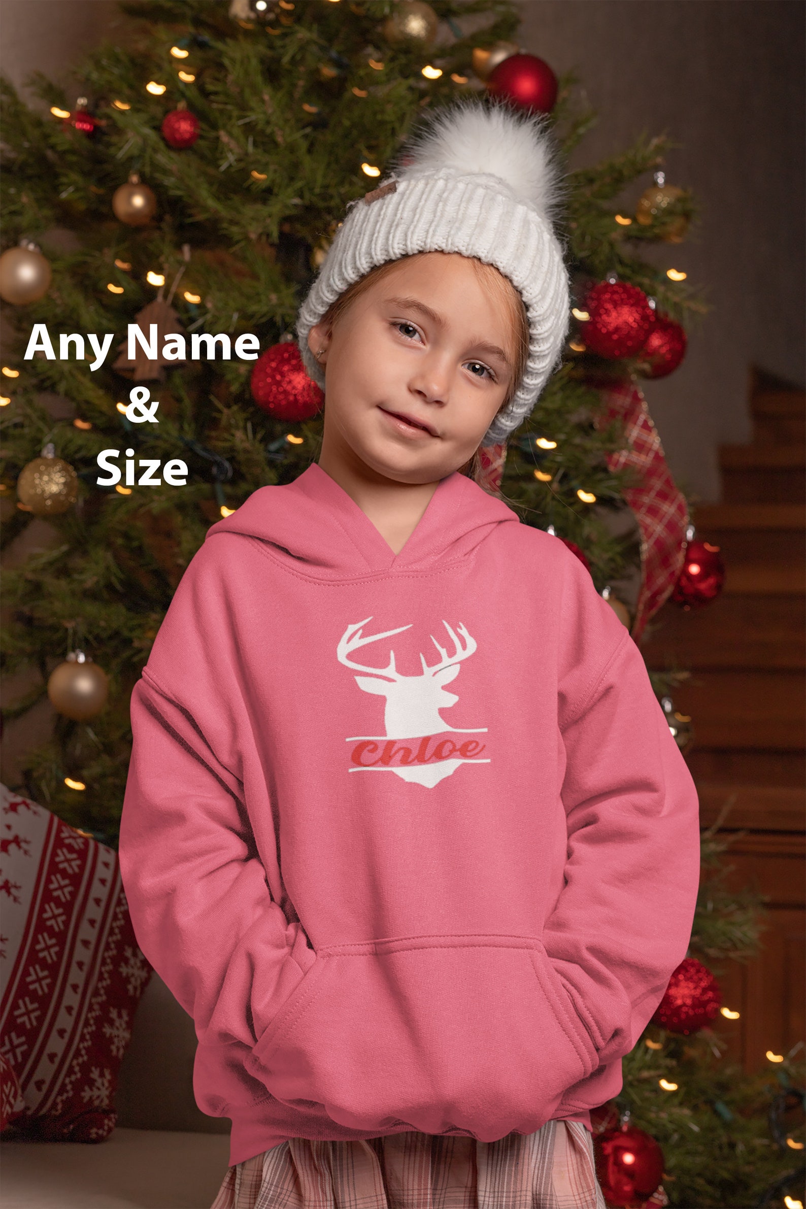 Christmas jumper personalised children hoodie kids christmas | Etsy