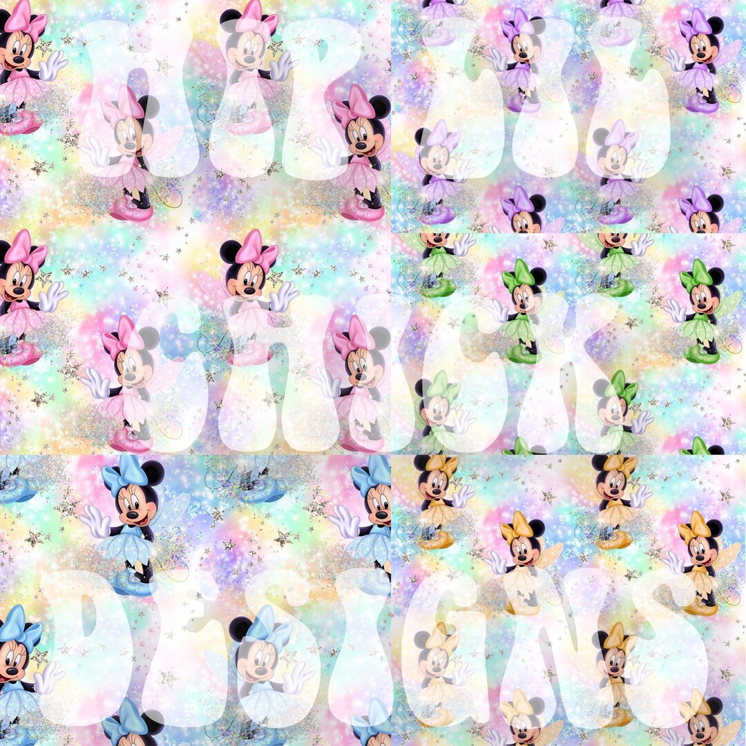 All 5 - Fairy Minnie Mouse Princess Seamless File - Etsy