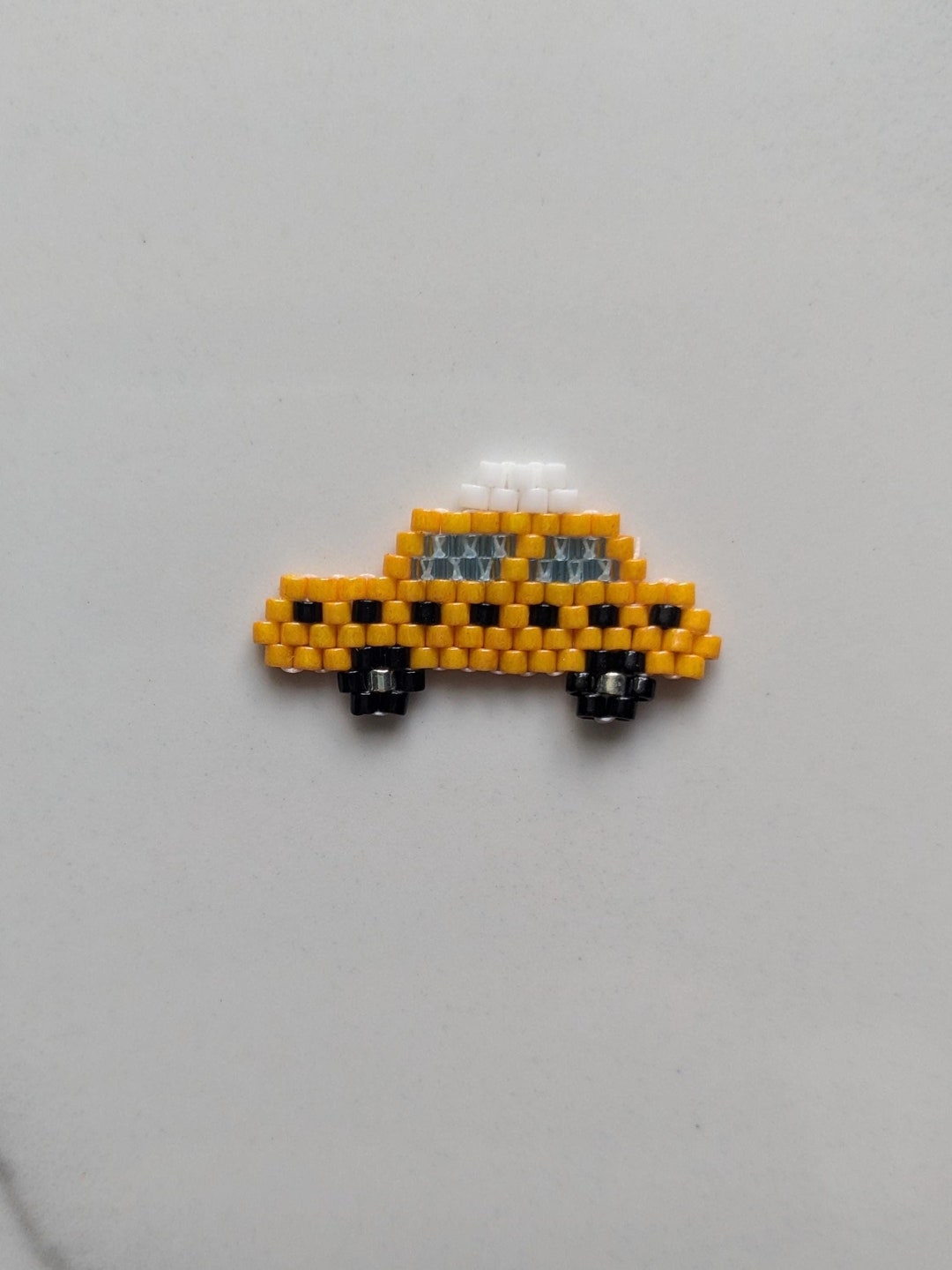Taxi Cab Brick Stitch Bead Pattern, Brick Stitch, Cab Beading Pattern ...