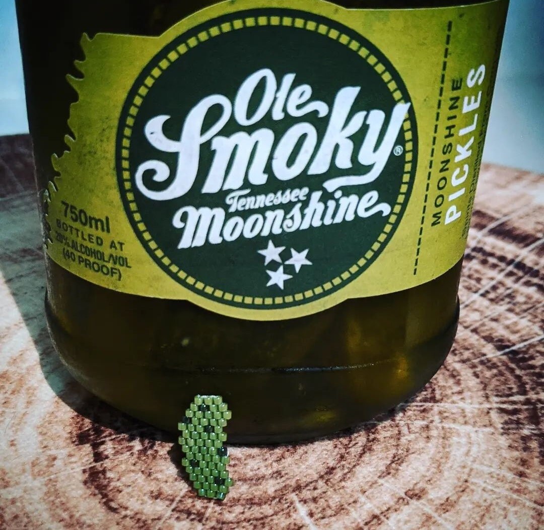 Pickle Brick Stitch Bead Pattern, Brick Stitch, Beading Pattern ...