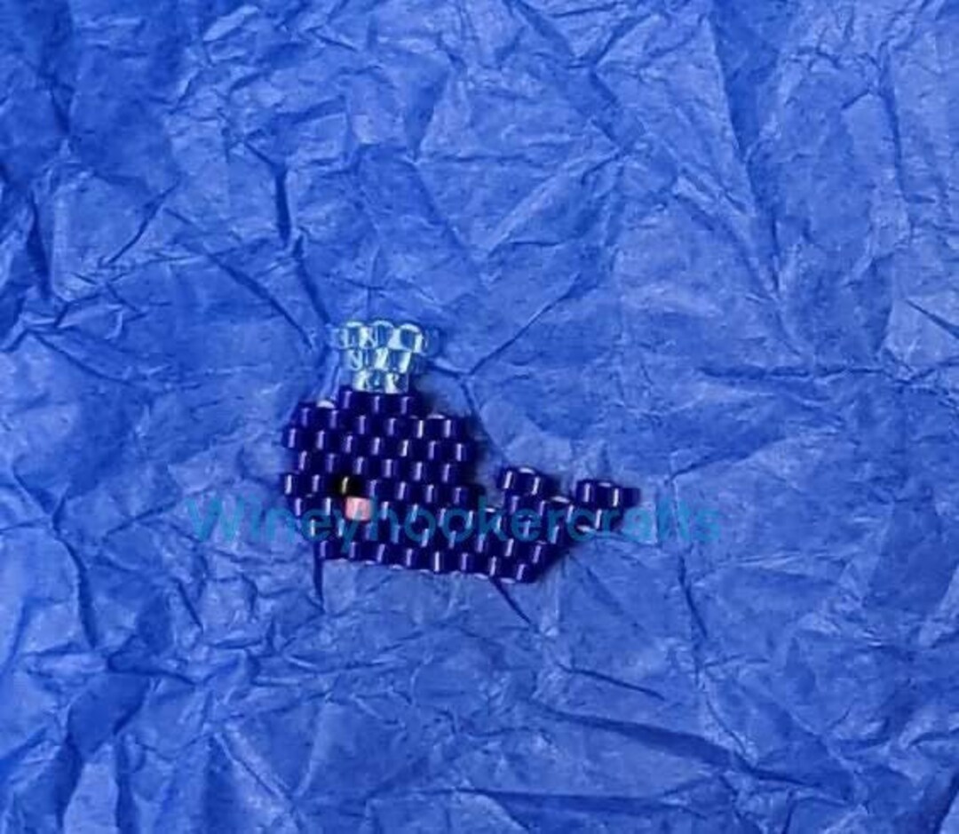 Whale Brick Stitch Bead Pattern, Brick Stitch, Beading Pattern, Blue ...
