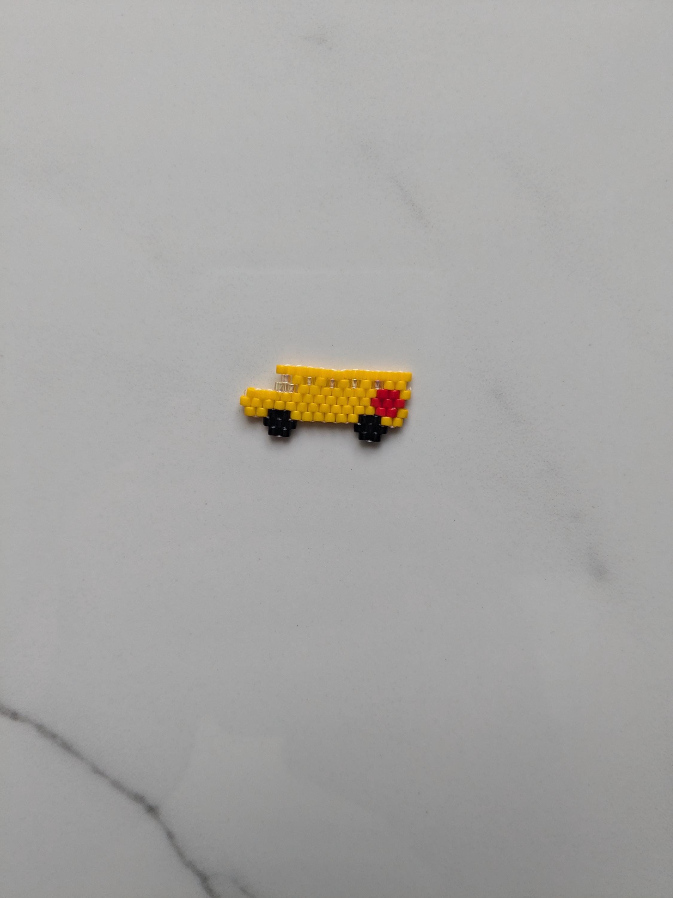 School Bus Brick Stitch Bead Pattern, Brick Stitch, Beading Pattern ...