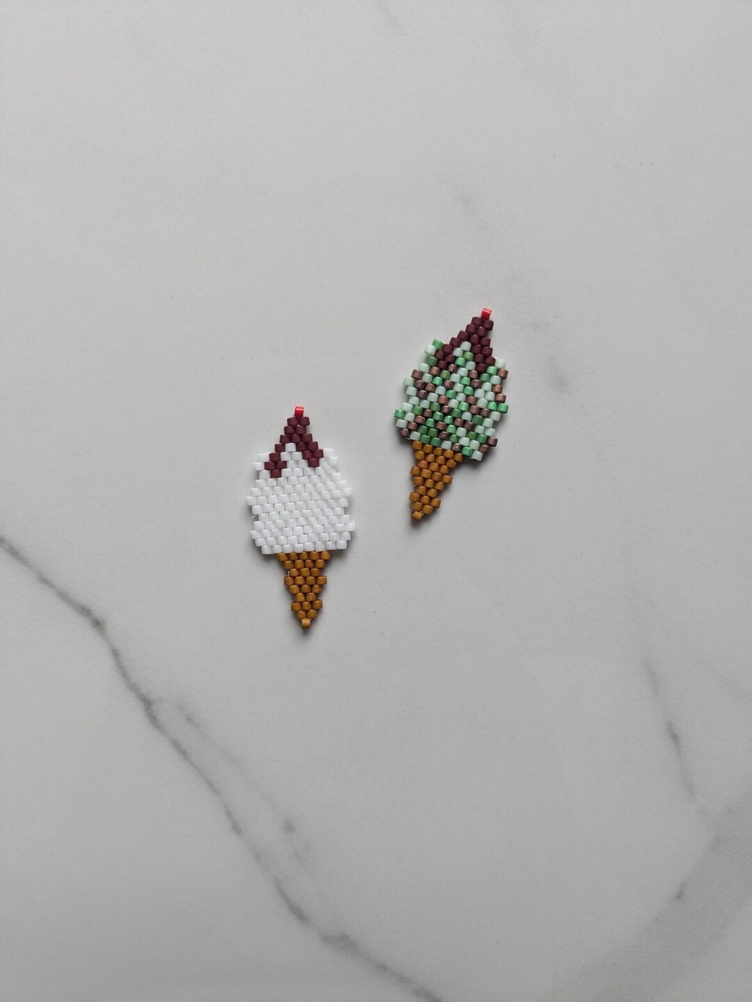 Ice Cream Brick Stitch Bead Pattern, Brick Stitch, Beading Pattern ...