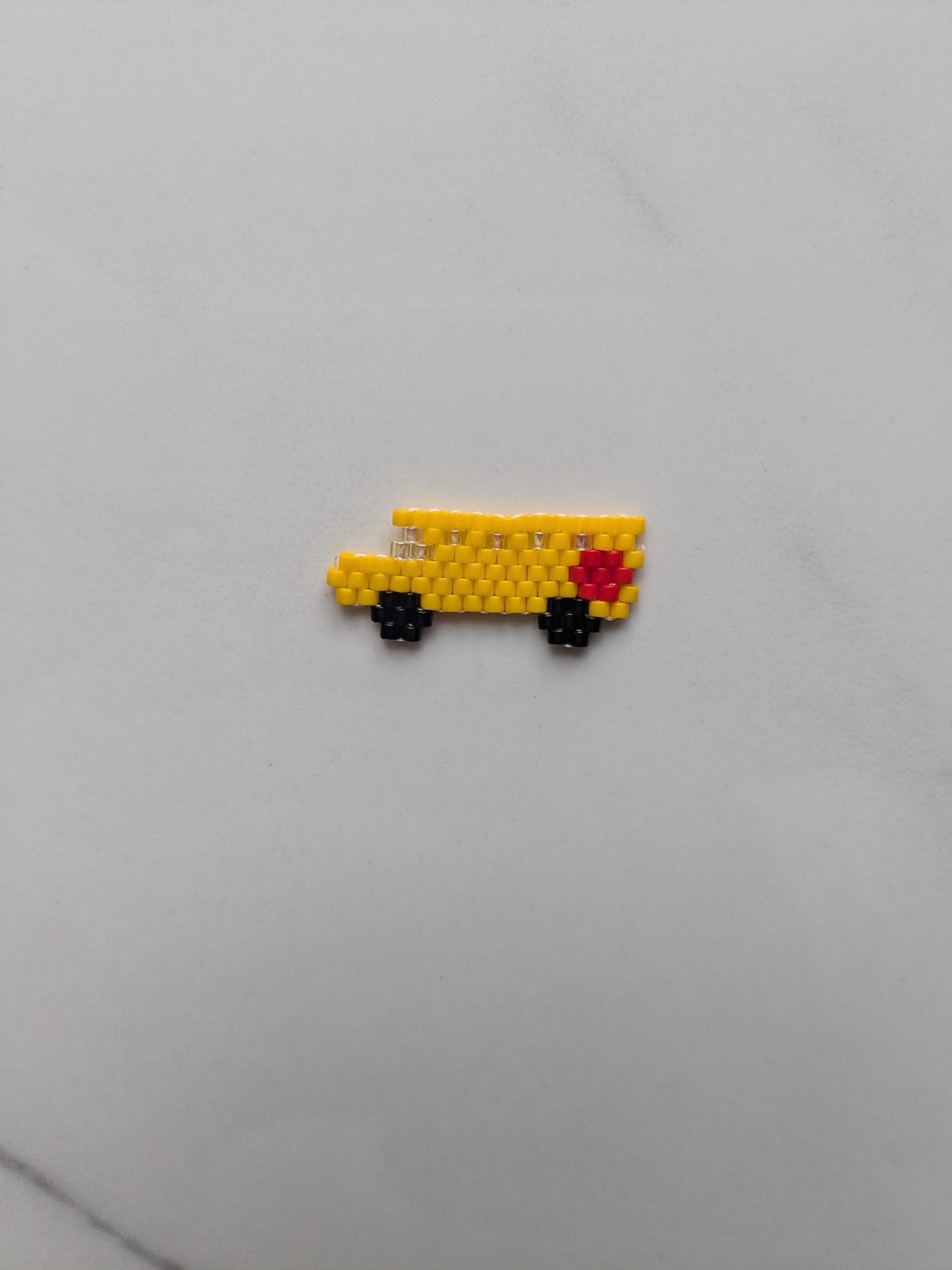 School Bus Brick Stitch Bead Pattern, Brick Stitch, Beading Pattern ...
