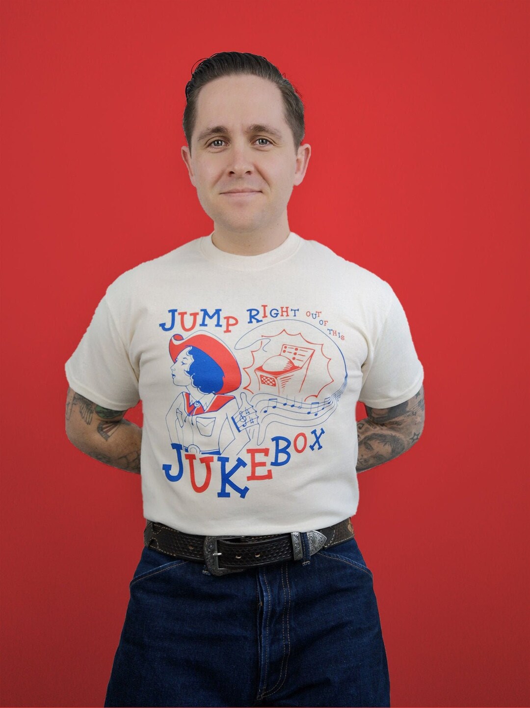 MENS Larryette - Jukebox - Original Vintage T-shirt Design Inspired by ...