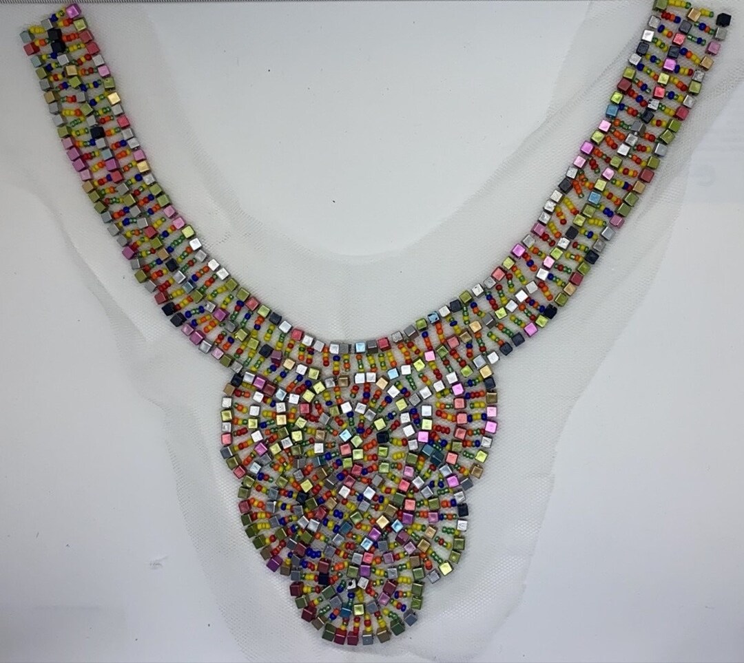 Beaded Multi-coloured Collar - Etsy