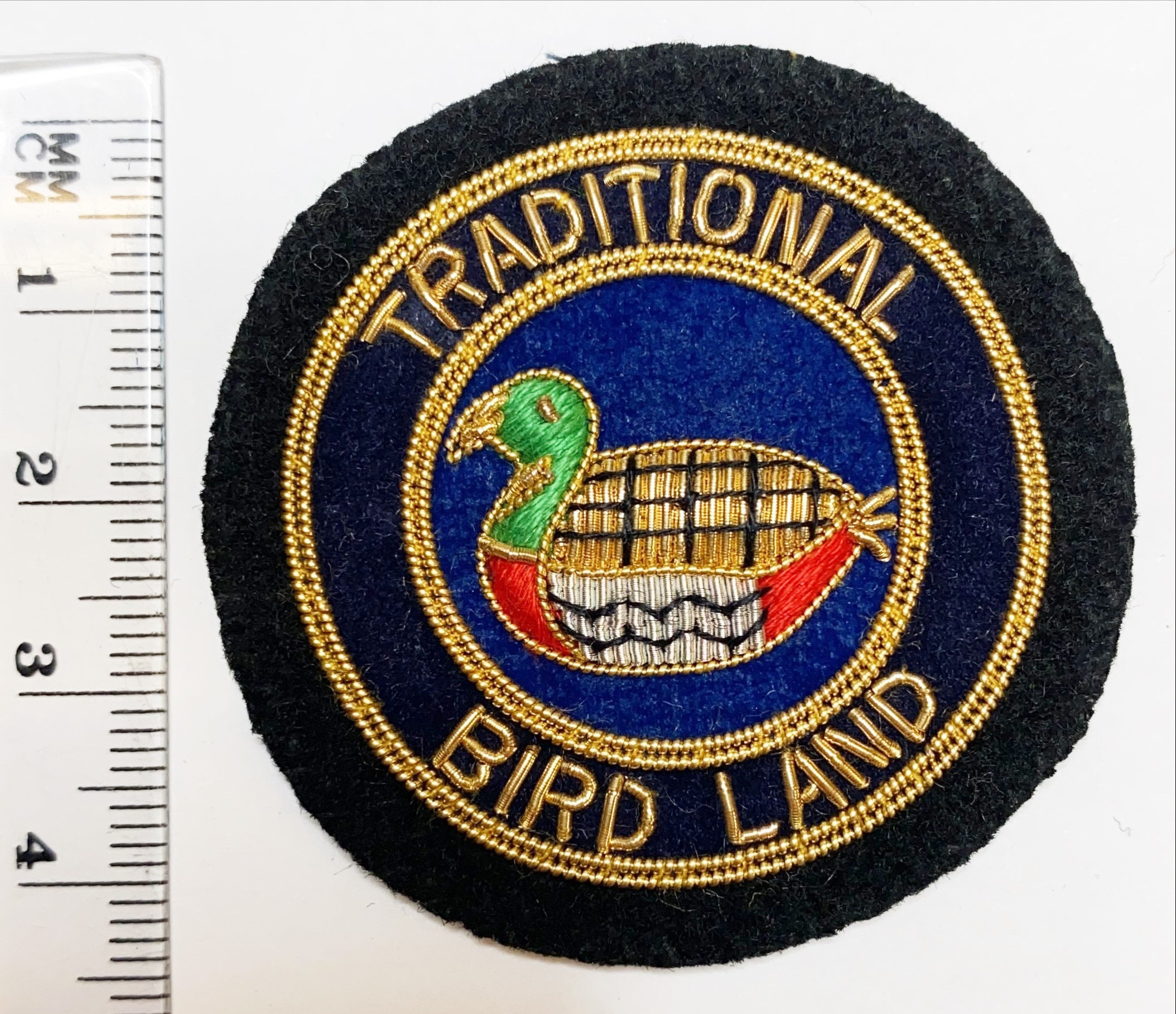 Round Felt Badge With Wire Embroidery 47mm Diameter Black-gold-red ...