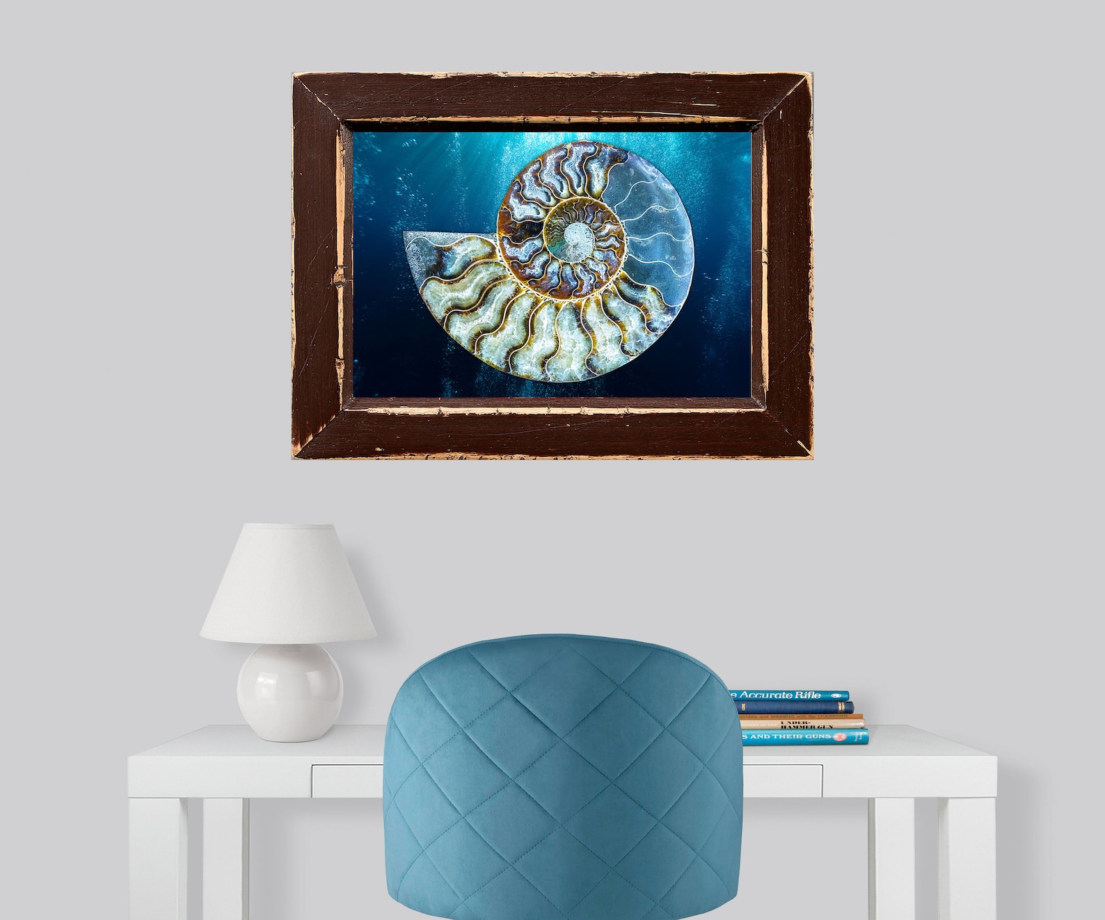 Blue Fossil, Ammonite, Nautilus Fossil, Ocean Fossil, Digital Download ...