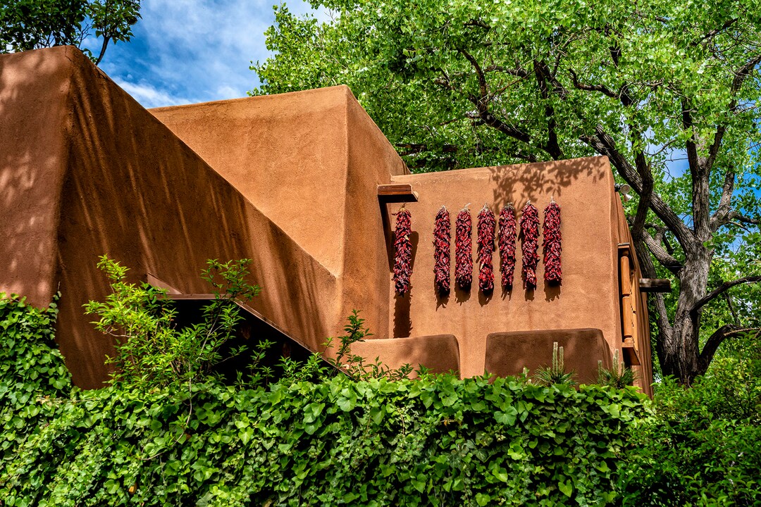 Santa Fe Decor, Ristra on Adobe., Southwestern Decor, Adobe Wall ...