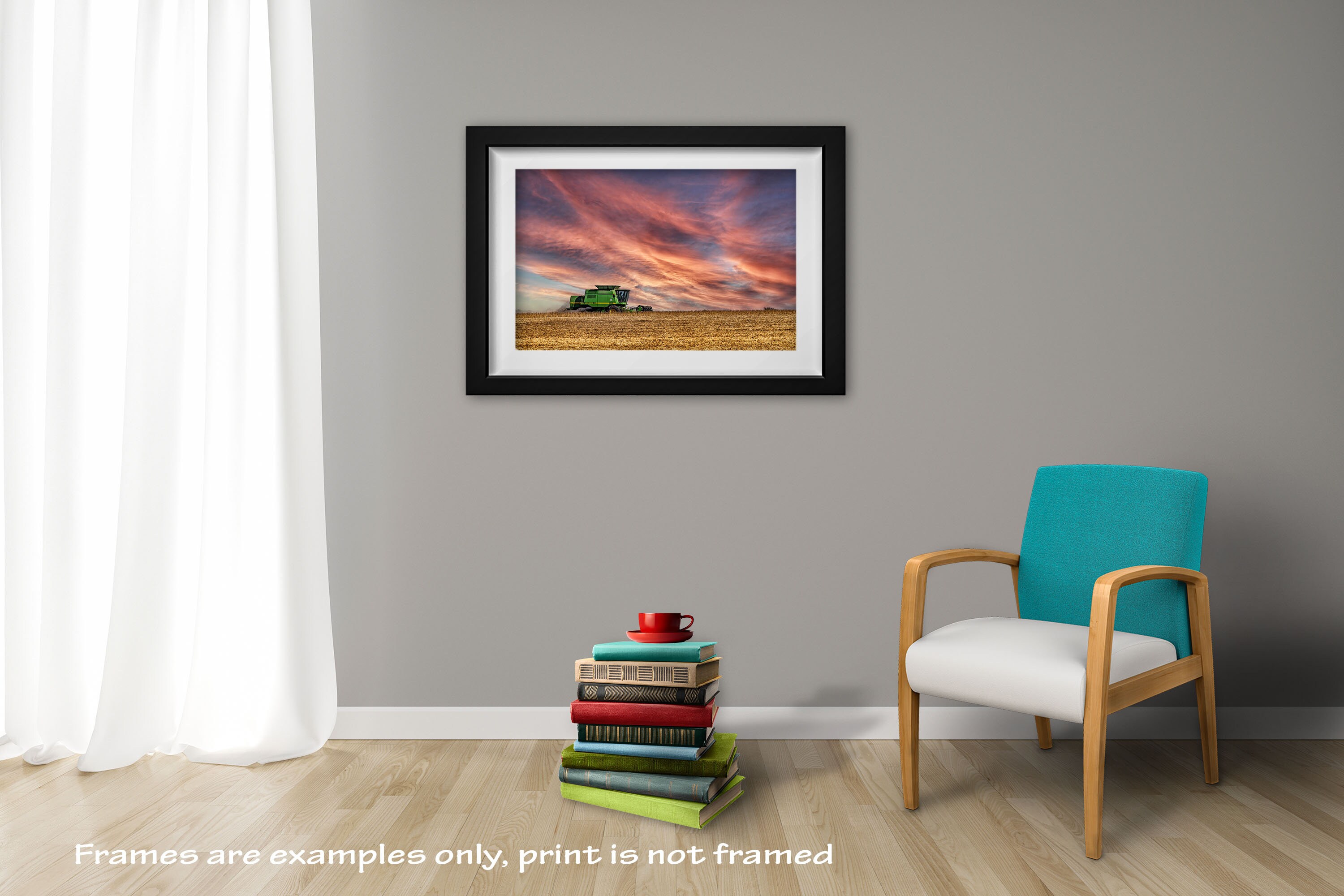 Soybean Harvest, Farm Scene, John Deere Combine, Farm Decor, Digital ...