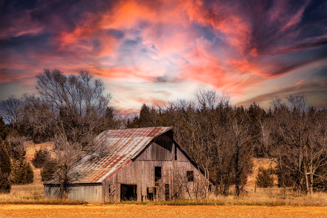 Rural Barn, Farm Scene, Midwest Barn, Old Barn, Nebraska Sunset ...