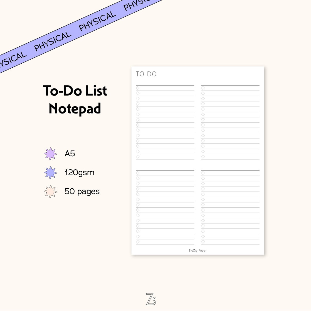 Minimal A5 to Do List Notepad, 50 Tear-off Sheets - Etsy