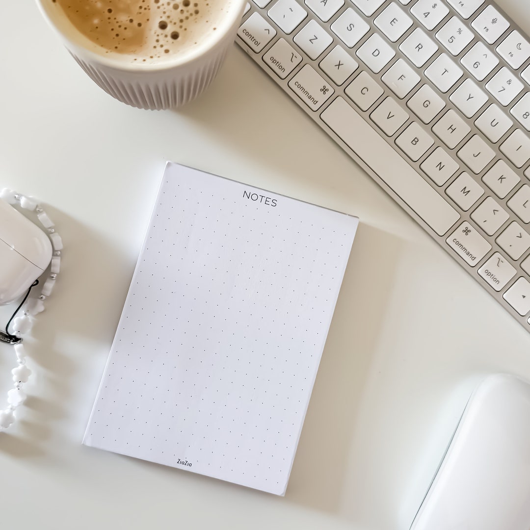 Dot Grid Notes Notepad, A6 Minimal Notepad, A6 Desk Planner, Minimal ...
