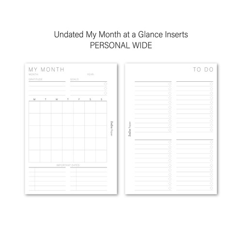 PRINTABLE Personal Wide Monthly Planner Printable Month on - Etsy