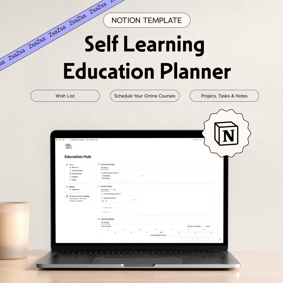 Notion Template Online Course Planner, Self Learning Student Planner ...