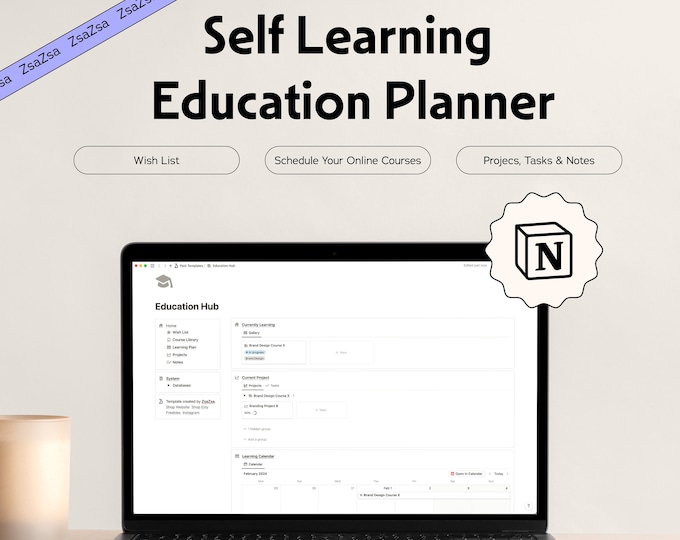 Notion Template Online Course Planner, Self Learning Student Planner ...