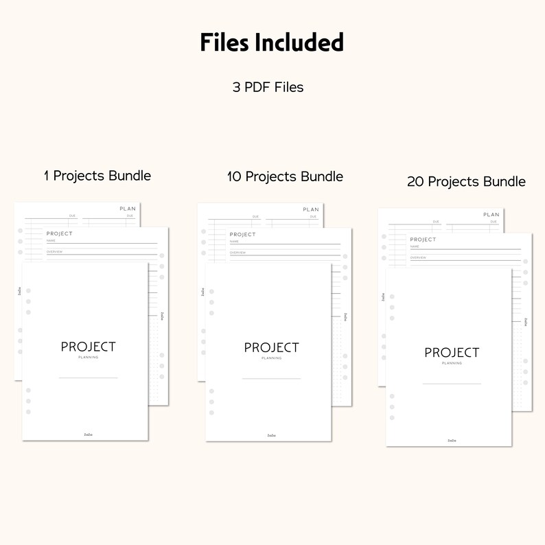 A5 Client Project Planner Inserts, Minimal Design (printable PDF) - Etsy